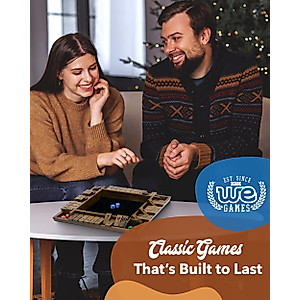 WE Games 14 inch 1-4 Player Shut The Box Wooden Board Game, Walnut Stain