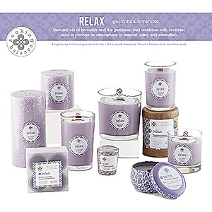 Root Candles Seeking Balance Wood Wick Spa Aromatherapy Candles, 6.5-Ounce, Relax: Geranium Lavender