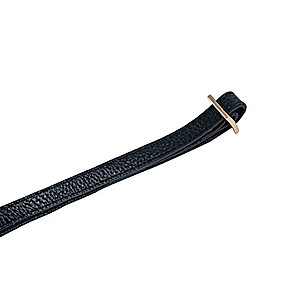 VanEnjoy Full Grain Leather Adjustable Replacement Strap Cross Body Bag Purse, 26-51 inch Gold Hardware 1.2 CM Width (Black-Gold Buckles)