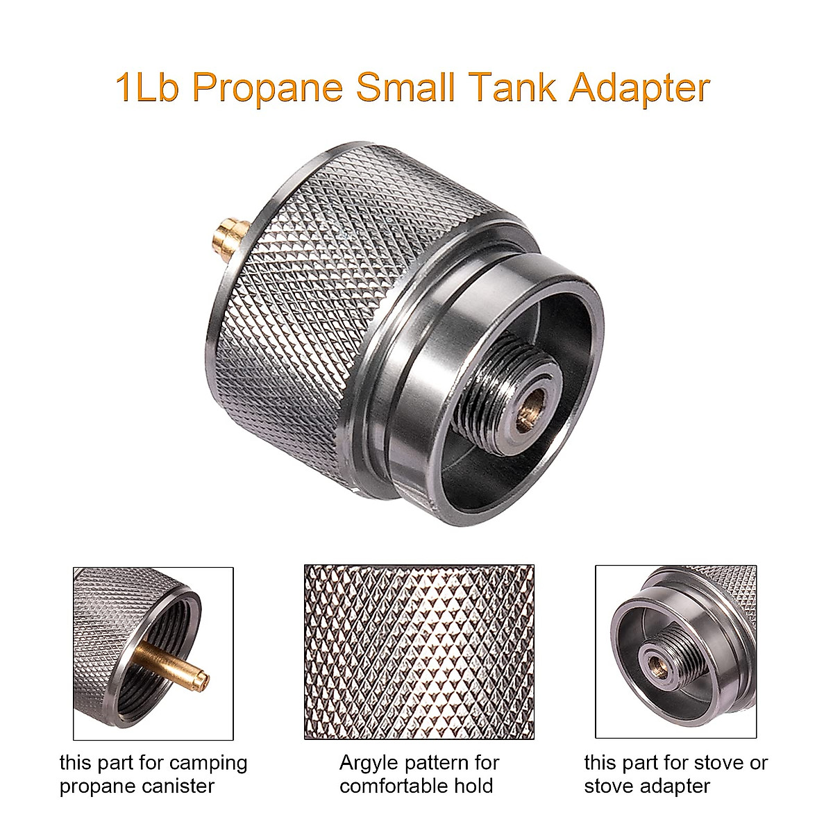 Camping Stove Adapter Propane to Butane Adapter 1 Lb Propane Tank Input EN417 Lindal Valve Output w/Butane Canister Nozzle Input EN417 Lindal Screw Cartridge Output Gas Converter LPG Canister Adapter
