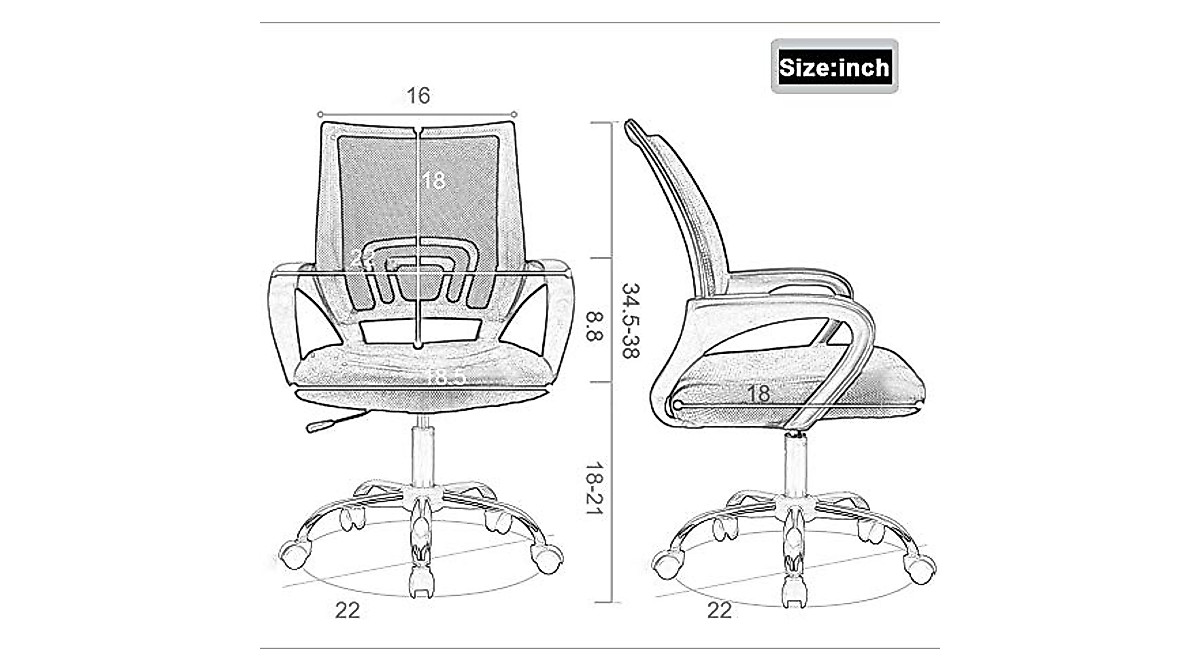 Ergonomic Pink Mid-Back Desk Chair with Lumbar Support