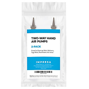 Impresa Two-Way Small Hand Pump for Inflatables - 2 Pack - Great for Inflating Balloons, Yoga Balls, Pool Floats, Toys, and More - The Perfect Summer Party Supply - Inflate 2X as Fast