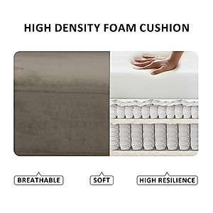 Olodumare Modern Velvet Chesterfield 3-Seater Sofa for Living Room, Luxury Contemporary Aristocratic Victorian Loveseat Couch with Gold Accents for Small Space, Elegant Button Tufted Furniture, Grey