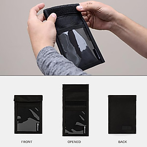 Silent Pocket SLNT Quick Access Smartphone Faraday Bag w Weatherproof Signal Blocking Nylon, Device Shielding for iPhone, Samsung Galaxy, Most Phones - Travel, Privacy & Anti-Hacking (Black, Small)