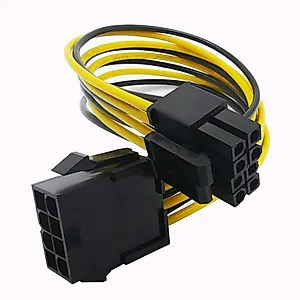 ZLKSKER 8 Pin CPU Power Cable/Adapter (8 Inch, 18AWG), 8 Pin Male (4+4) to 8 Pin Female Connector, ATX 12V Internal Power Extension Cable