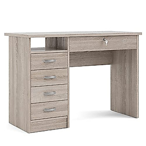 Tvilum 5 Drawers Desk, Truffle