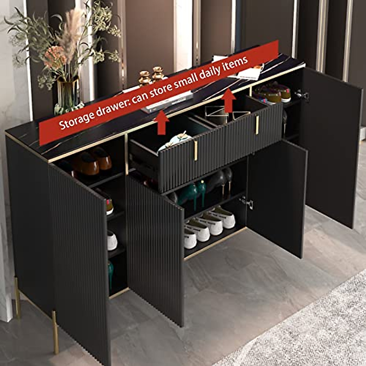 KIZQYN Shoe Storage Cupboard Shoe Cabinet Home Doorway Simple Modern Small Household Outside The Door Balcony Cabinet Storage Cabinet Shoes Storage Cabine (Size : 140cm)