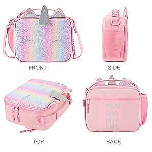 mibasies Unicorn Backpack with Lunch Box for Girls