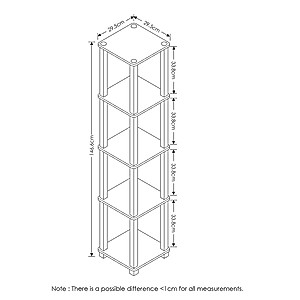 Furinno 4-Tier and 5-Tier Corner Storage Rack Bundle (French Oak Grey/Black)