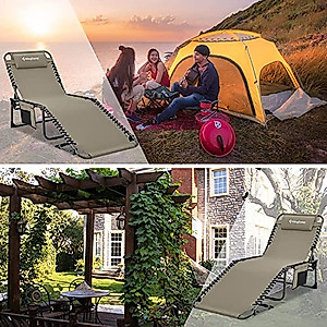 KingCamp Lounge Chair, 74.8''x23.2''x14.5'', Beige