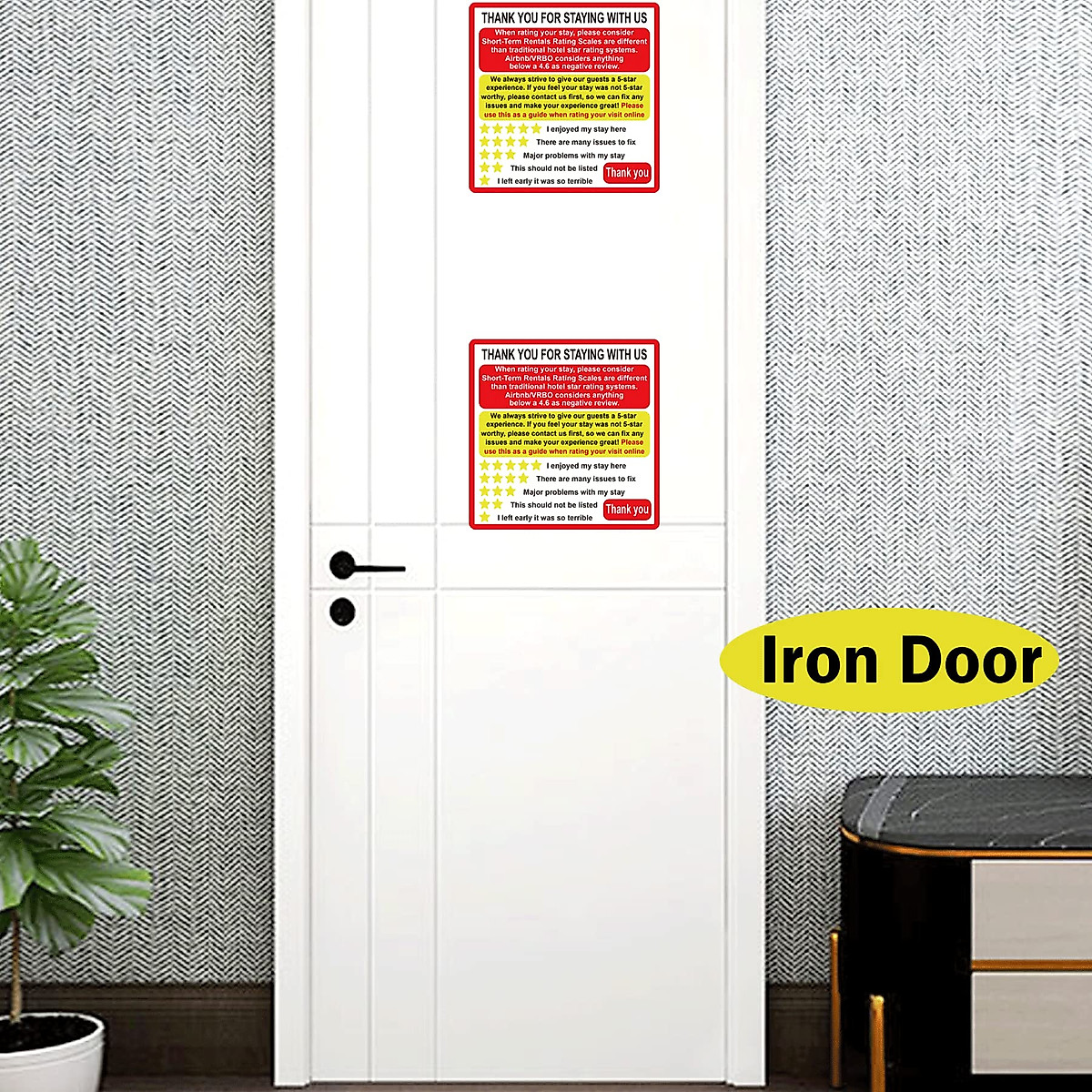 Short Term Rentals 5 Star Rating Explanation Magnets 5 x 5 Inch Short Term Rentals Rating Review Magnets - 5 Star Review Magnet for Short Term Rental Business 2 Pcs