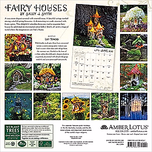 Fairy Houses 2023 Wall Calendar by Sally Smith | 12" x 24" Open | Amber Lotus Publishing