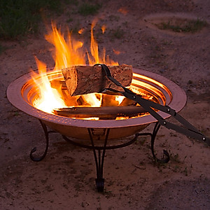 BQMAX 40-inch Fire Pit Poker and 26" Log Grabber Outdoor Fire Pit Tool Kits, Fireplace Poker and Log Tong for Outdoor Campfire, Camping, Wood Stove, Black Steel