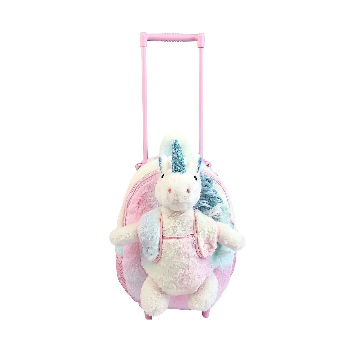 Funday Long Hair Unicorn Kids Backpack with Removable Wheel backpack for girls and boys