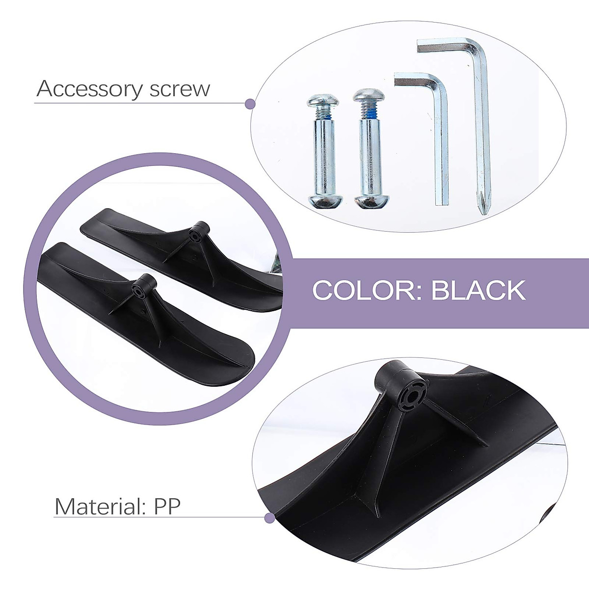 1 Pair Snow Sled Ski Scooter Kit Ski Skate Board Ski Sled Scooter Ski Wheel