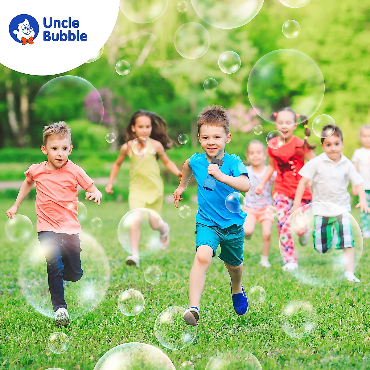 Uncle Bubble 12.8 Oz Concentrated Bubble Solution | Make 1 Gallon (1:9) Refill Solution for Kids Bubble Machine, Giant Wand and Gun Blower | Party Celebrations, Classroom Prizes, Toys (Silver Cap)