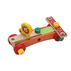 Zerodis Wooden Multifunctional Screw Assembling Chair Toy Nut Combination Intelligent Toy for Kid Child Brain Practicing(A)