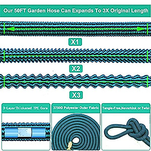 SLATIOM Expandable Magic Hose Pipe High-Pressure Car Washer Foam Pot Tool Flexible Garden Watering Noozle Home Adjustable (Color : 25FT)