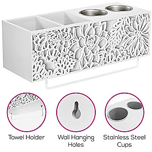 Wall Mount Hair Tool Organizer, Hair Care Product Beauty Supply Station Hot Holder for Blow Dryer, Curling Iron, Straightener, Brush Stand - Bathroom Storage -Makeup Vanity, Countertop or Dresser