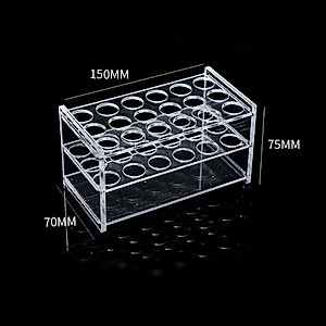 GSHLLO 18 Holes Acrylic Test Tube Holder Clear Test Tube Rack Tube Vial Holder Rack Make up Brushes Drying Rack Test Tube Display Stand for 10ml 15ml Test Tubes