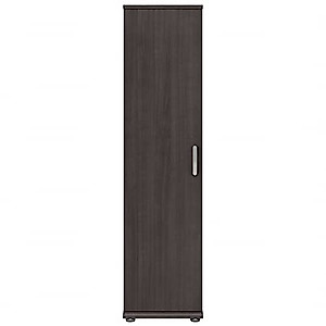 Bush Business Furniture Universal Tall Narrow Storage Cabinet with Door and Shelves, Storm Gray
