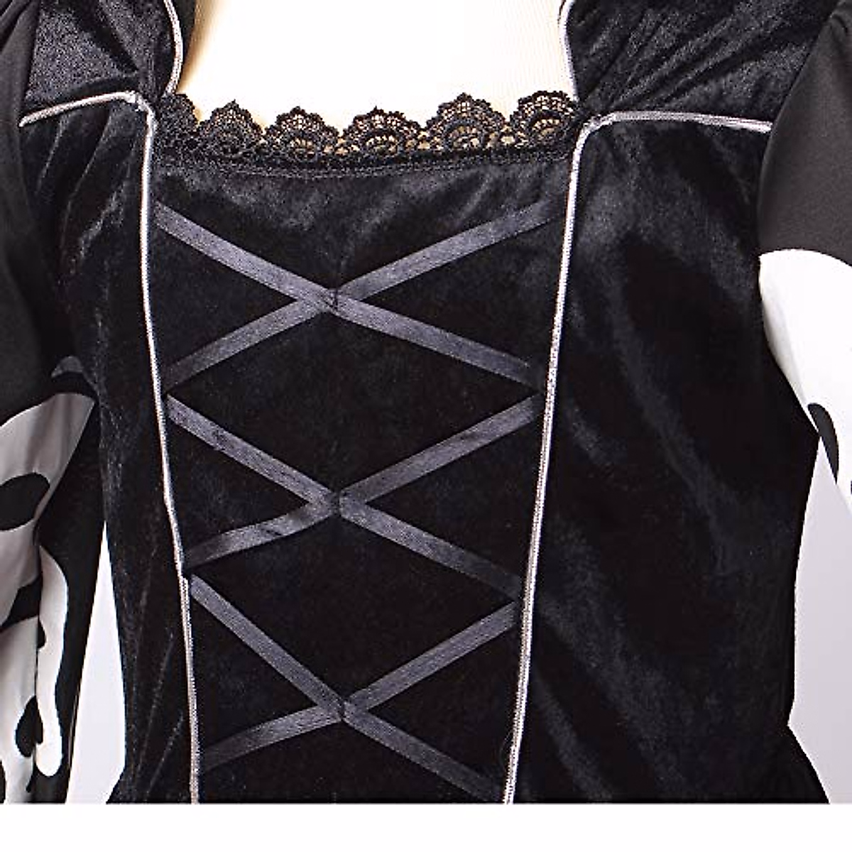 yolsun Skeleton Ghost Witch Costume for Girls, Glow in The Dark, Halloween Fearsome Costume(10-12 Years)