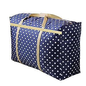 Tear Resistant 120L 600D Oxford Ultra Size Storage Bag Extra Large with Reinforced Handles for Duvets, Bedding, Clothes Collection, Water and Moisture Resistant ( Polka Dot)