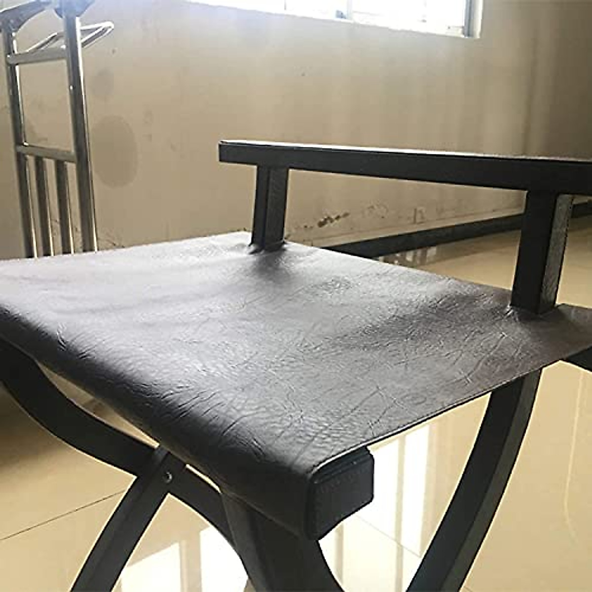 Guest Room Luggage Rack, Folding Suitcase Stand Luggage Rack Luggage Rack, Solid Wood Hotel Luggage Rack, Hotel Room Leather Rack, Folding Floor Household Clothes Rack (Color : Brown, Size : 60x45x67.