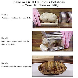 Charcoal Companion CC2031 Hasselback Potato Slicing Rack - Bake or Grill Delicious Potatoes In Your Kitchen or BBQ