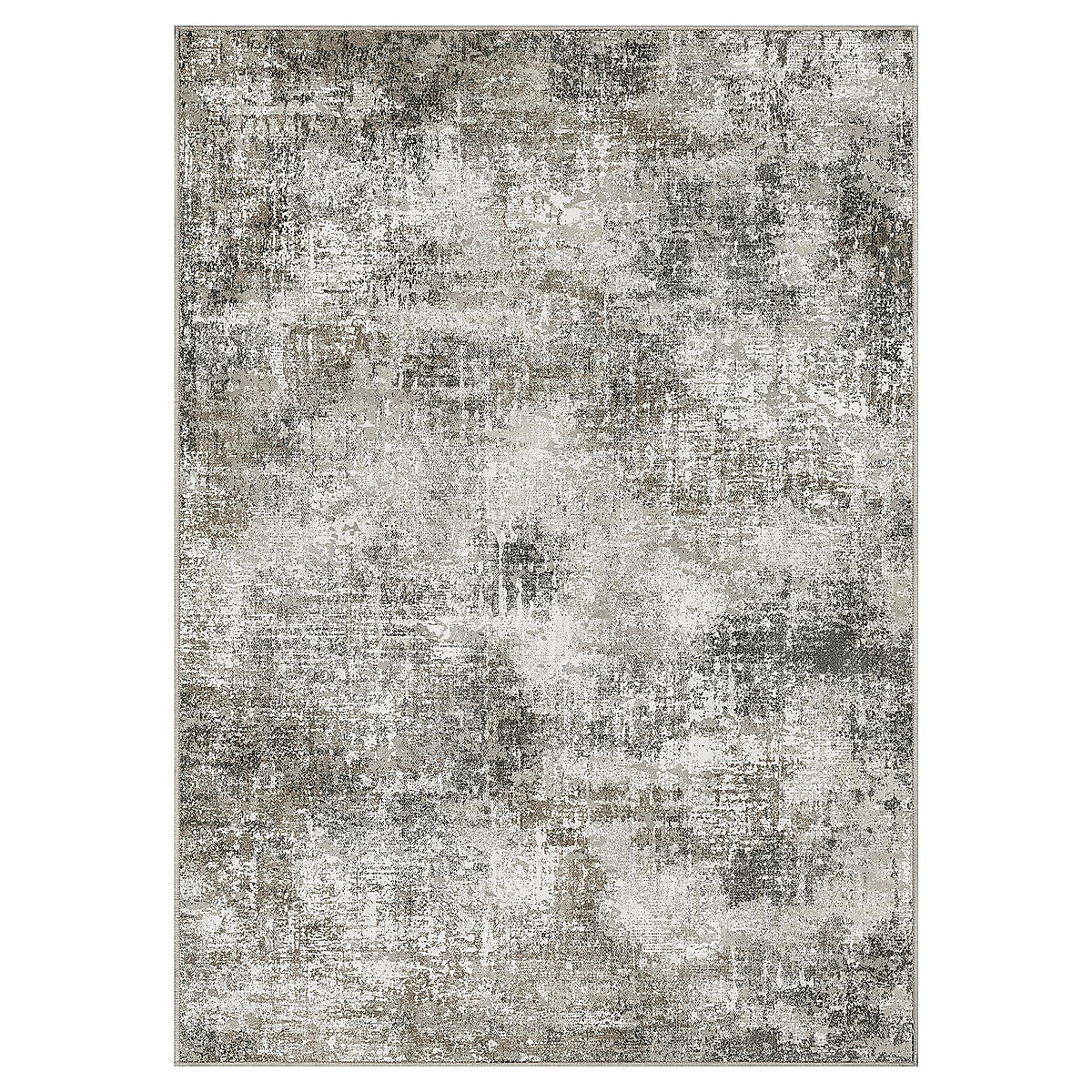 GENIMO Washable Area Rugs for Living Room Bedroom, 8x10 Modern Abstract Non Slip Rug, Low Pile Soft Contemporary Indoor Floor Carpet Cover for Dinning Room Kitchen, Slate
