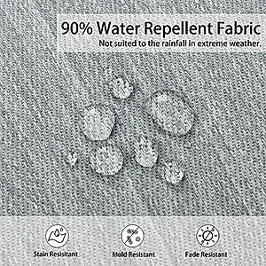 MAGPIE FABRICS Pack of 2 Outdoor Waterproof Throw Pillow Covers 18 x 18 Inch, Christmas Decorative Cushion Sham Pillowcase Shell for Garden Patio Tent Balcony Couch Sofa(Grey)