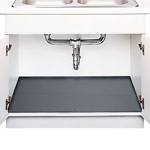 Under Sink Organizers with Drain Hole - Silicone Mat - Perfect for Kitchen and Bathroom Organization and Storage