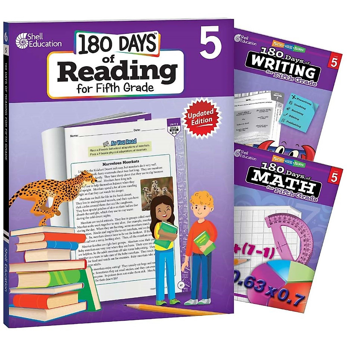 180 Days™: Includes Reading 2nd Edition, Writing, and Math for 5th Grade Practice Workbook for Classroom and Home, Cool and Fun Practice Created by Teachers (180 Days of Practice)