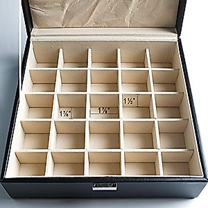 Frebeauty Earring Organizer Classic Jewelry Box 50 Slots Double Layer Jewelry Storage Case with 6 Necklace Hook and Bracelet Pocket (Black)