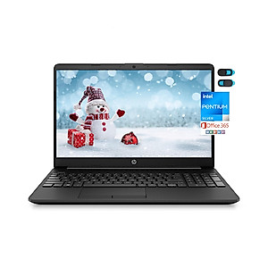 HP Pavilion 15.6" HD Laptop Computer, Intel Pentium Processor, 8GB RAM, 128GB SSD, Webcam, USB-C, HDMI, Ethernet RJ-45, WiFi, Includes 1-Year Microsoft 365, Windows 11 S, Black, YSC Accessory