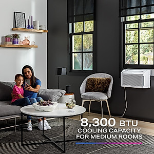 GE Profile ClearView Window Air Conditioner 8,300 BTU, WiFi Enabled, Ultra Quiet for Medium Rooms, Full Window View with Easy Installation, 8K Window AC Unit, White (Renewed)