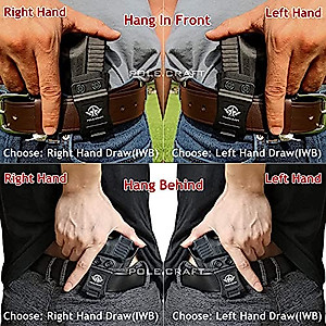 POLE.CRAFT Taurus G3 Holster, Carbon Fiber Kydex Holster IWB for Taurus G3 9mm / .40 Pistol Case - G3 Taurus Holster 9mm - Inside Waistband Holster Taurus G3 IWB Kydex Accessories (Black, Right Hand)