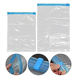 Veemoon Compression Bags 10pcs Travel Space Saver Bags Vacuum Storage Bags Roll-up Sealer Bags No Vacuum Pump Needed for Clothes Bedding Luggage Packing