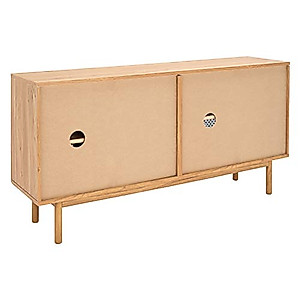 Safavieh Home Collection Piran Oak and Gold 4-Door 2-Shelf Media (65-inch Flat Screen) TV Stand