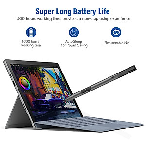 Pen Stylus for Surface Pro 11/10/9/8/X/7+/6/5/4/3/Surface 3, Surface Go 3/2/1, Surface Laptop/Studio/Book 4/3/2/1 with Palm Rejection, 1024 Levels Pressure, 2500h Working Hours