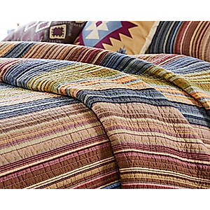 Greenland Home 100% Cotton Fashion Quilt Collection, Prewashed, Reversible Quilt Set, 3-Piece Full/Queen, Katy