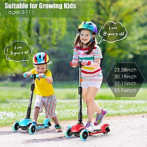 Banne Scooter Height Adjustable Lean to Steer Flashing PU Wheels 3 Wheel Kick Scooters for Kids Boys Girls