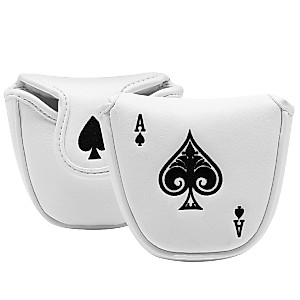 Montela Golf Putter Cover Poker Ace Mallet Putter Headcover Blade Putter Covers Golf Club Covers Leather Golf Putter Head Covers with Magnetic for Scotty Cameron Odyssey Ping Custom&Non-Custom