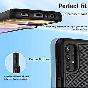 JXVM for Samsung Galaxy A32 5G Case: Dual Layer Protective Heavy Duty Cell Phone Cover Shockproof Rugged with Non Slip Textured Back - Military Protection Bumper Tough - 6.5inch (Matte Black)