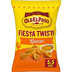 Old El Paso Fiesta Twists, Queso Cheese, Crispy Corn Snacks, 5.5 oz