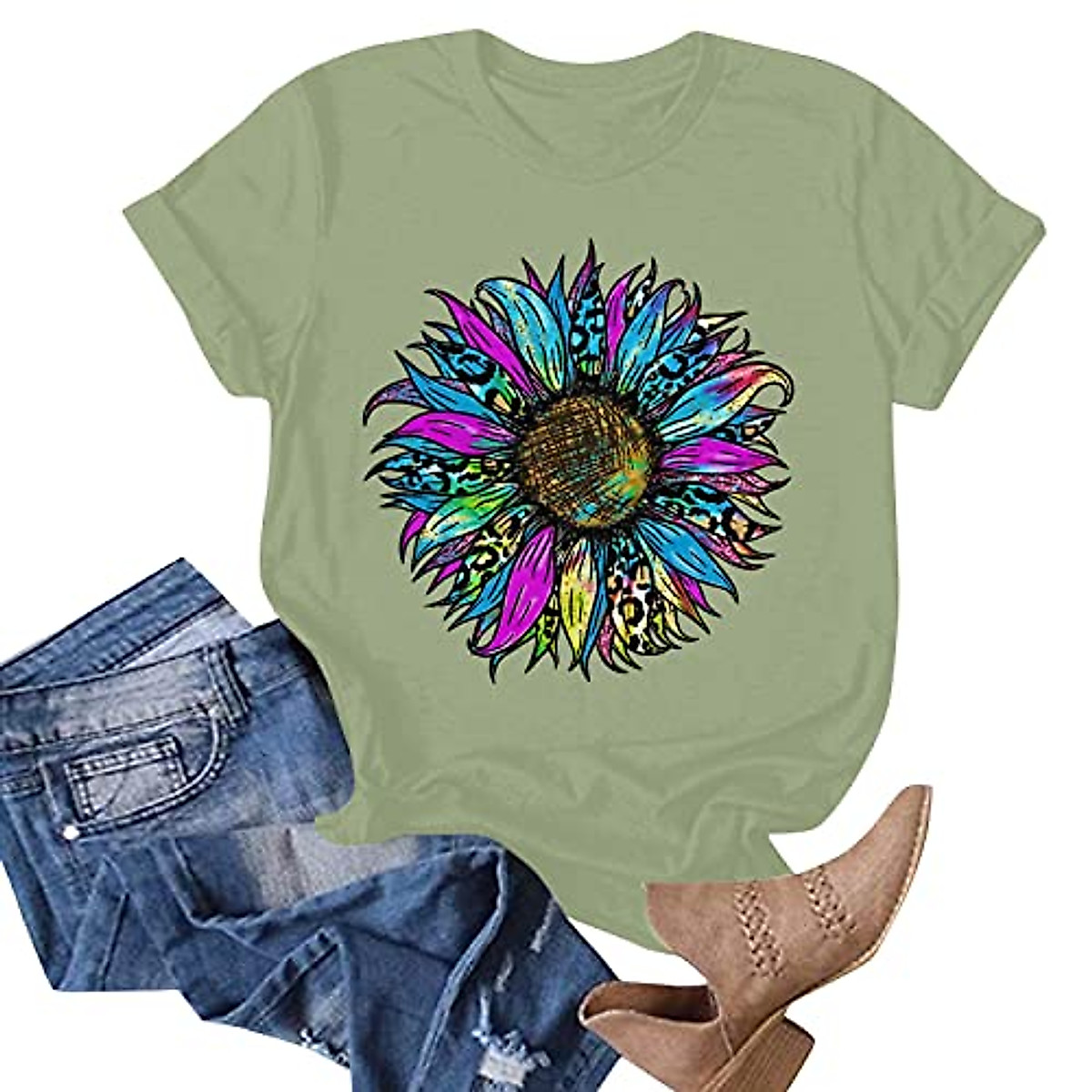 Workout Tops for Women Dressy Casual Tank Top for Women Flowy Short Sleeve Ladies Tops and Blouses Print Short Sleeve Hide Belly Tops Summer Henley Casual Blouses Botton Up Shirts