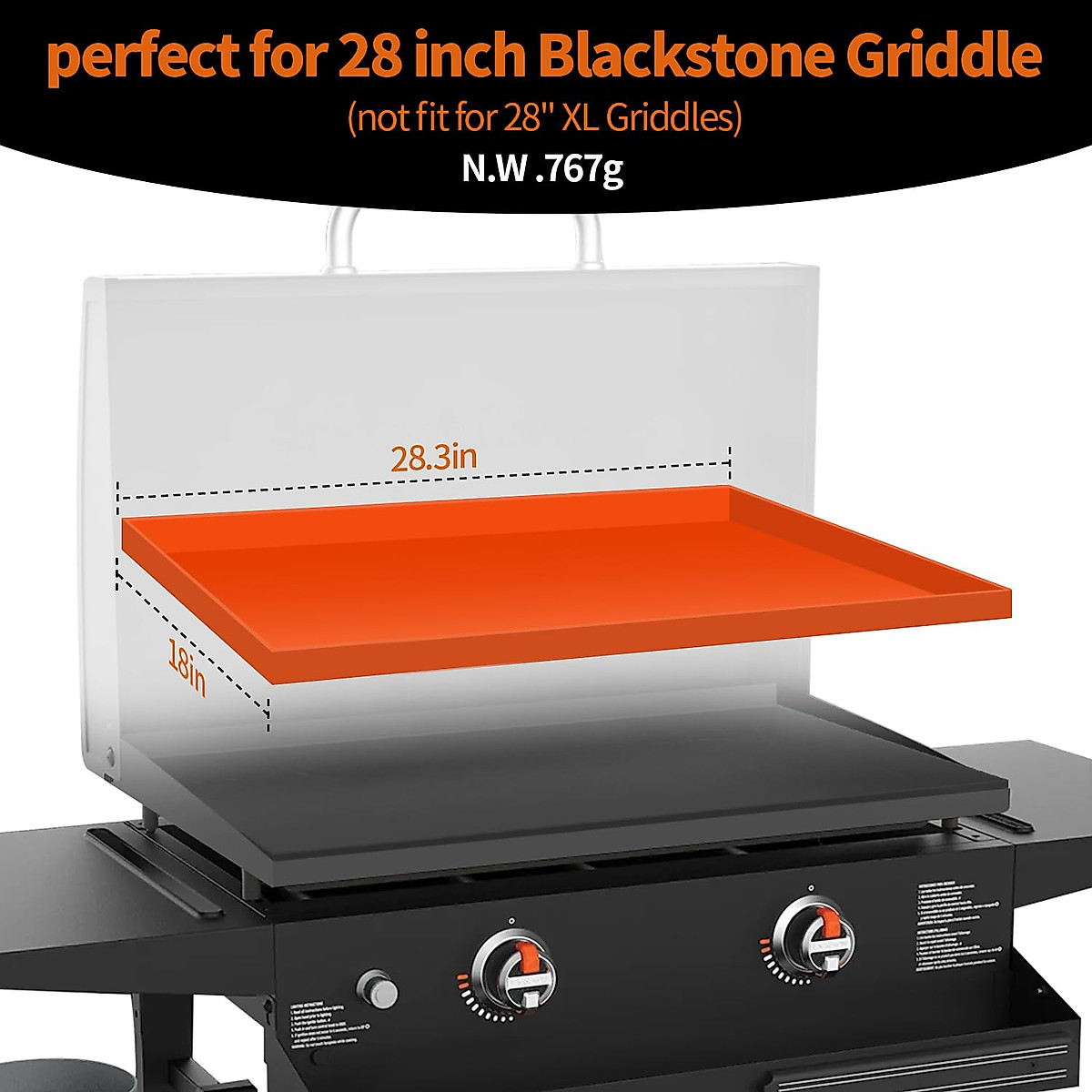 Ghislaine 28" Silicone Griddle Mat for Blackstone 28 Inch Griddle, Grill Cover Mat Heavy Duty Food Grade, Silicone Protective Mat Cover Blackstone Accessories Protect Griddle from Dirt & Rust