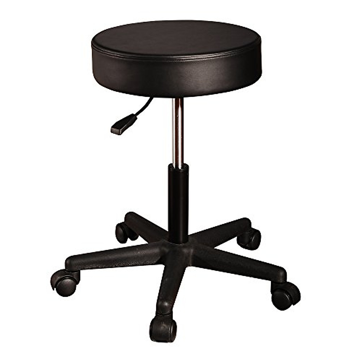 Pneumatic Swivel/Rolling Massage Stool Black