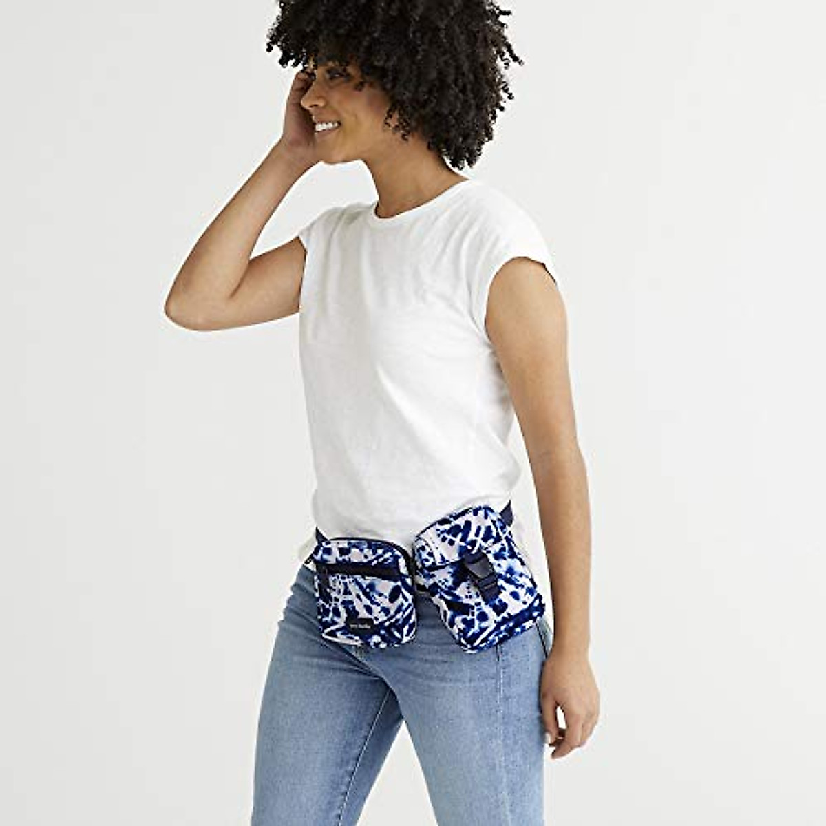 Vera Bradley Women's Recycled Lighten Up Reactive Convertible Belt Bag Sling Crossbody Bag, Island Tie-Dye, One Size