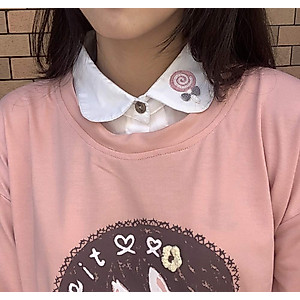 Packitcute Teens Pink Sweatshirt, Spring Autumn Cotton Patchwork Pullover Bunny Print Thin Tops (Pink)